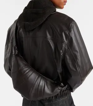 LEMAIRE Croissant Small Leather Shoulder Bag - Black