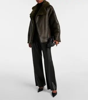 Nour Hammour Jacqueline Shearling-trimmed Leather Jacket