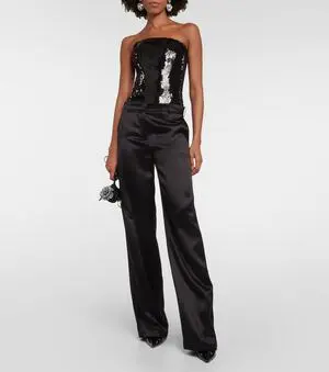 Alexandre Vauthier Sequined Strapless Bodysuit