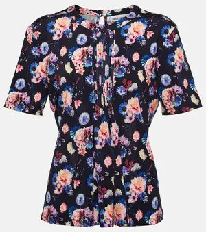 Rabanne Short Sleeve Floral Top - Multicoloured