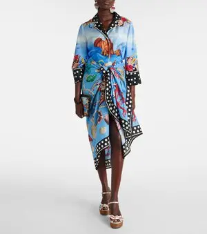 Dolce & Gabbana Capri Printed Silk Satin Shirt