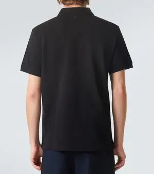 AMI Paris De Cour Cotton Pique Polo Shirt - Black