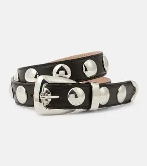 Khaite Benny Studded Leather Belt - Black