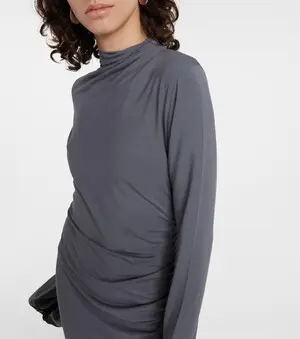 Vince Ruched Jersey Midi Dress