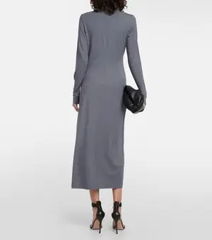 Vince Ruched Jersey Midi Dress