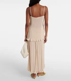 TOTEME Ruffled Plissé Camisole - Beige