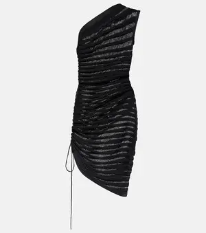 Alaïa Open-knit Ruched Mini Dress