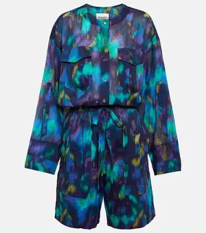 MARANT ETOILE Printed Cotton Playsuit - Multicoloured