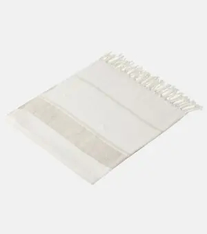 Brunello Cucinelli Striped Linen-blend Blanket - Multicoloured