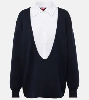 Staud Coast Cotton And Cashmere Blend Sweater