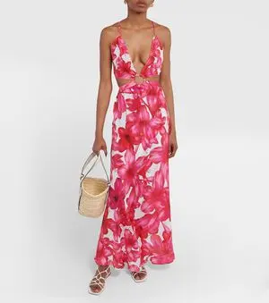 ALEXANDRA MIRO Colette Floral Cutout Maxi Dress