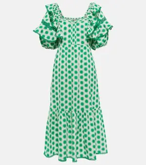 Diane Von Furstenberg Oliver Lace Trimmed Cotton Midi Dress - Multicoloured