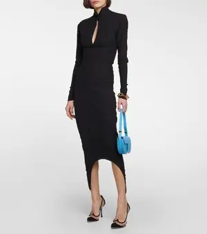 PATOU Cutout Jersey Midi Dress