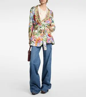 Etro Floral Silk Wrap Jacket