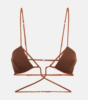 NENSI DOJAKA Cutout Cotton Bra Top - Multicoloured