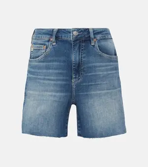 Ag Ex-boyfriend High-rise Denim Shorts - Blue