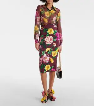 Dolce & Gabbana Printed Silk Chiffon Blouse