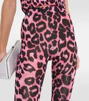 Alex Perry Cadie Leopard-print Tights