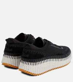 Chloé Lace-up Round Toe Sneakers - Black