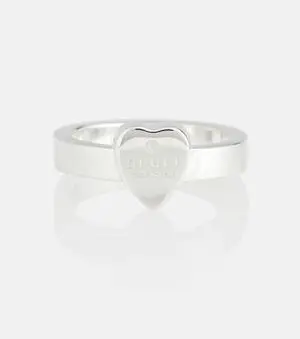 Gucci Heart Detail Sterling Ring - Silver