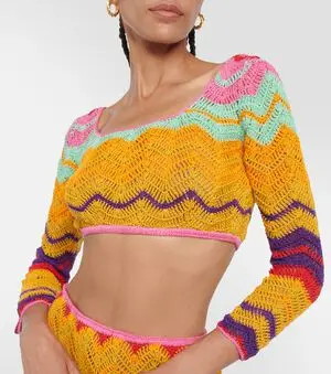 Anna Kosturova Chevron Crochet Crop Top