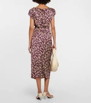 Velvet By Graham & Spencer Juno Printed Satin Midi Skirt - Multicoloured
