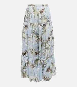 Erdem Olympia Printed Cotton Midi Skirt