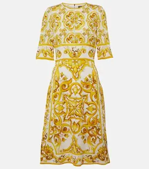 Dolce & Gabbana Majolica Print Silk-blend Midi Dress - Multicoloured