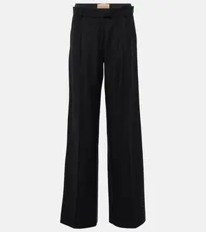 AYA MUSE Low-rise Wide-leg Wool Trousers