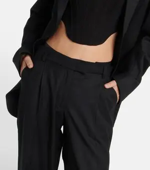 AYA MUSE Low-rise Wide-leg Wool Trousers
