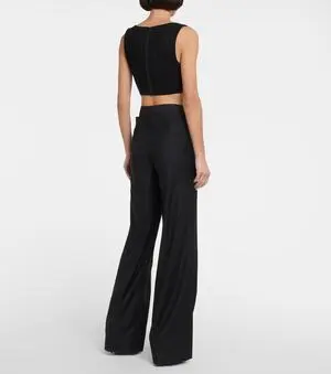 AYA MUSE Low-rise Wide-leg Wool Trousers