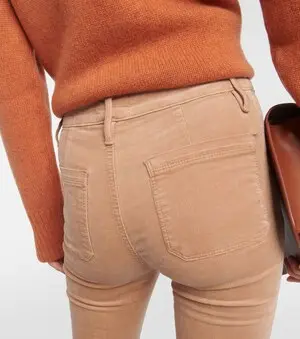 FRAME Le Bardot Mid-rise Corduroy Flared Pants - Beige