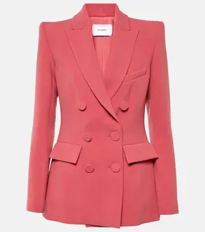 Alex Perry Crepe Double-breasted Blazer - Pink