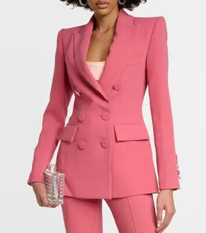 Alex Perry Crepe Double-breasted Blazer