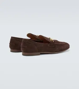 Gucci Jordaan Suede Loafers With Horsebit Detail