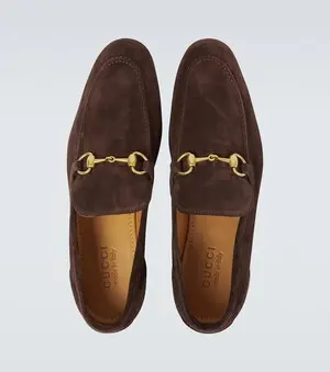 Gucci Jordaan Suede Loafers With Horsebit Detail