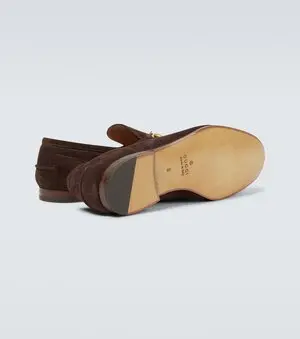 Gucci Jordaan Suede Loafers With Horsebit Detail