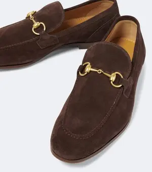 Gucci Jordaan Suede Loafers With Horsebit Detail
