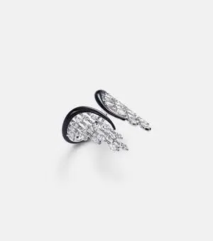 KAMYEN Angel Wings Ring With Diamonds In 18kt White Gold