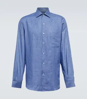 Loro Piana Andre Linen Shirt - Blue