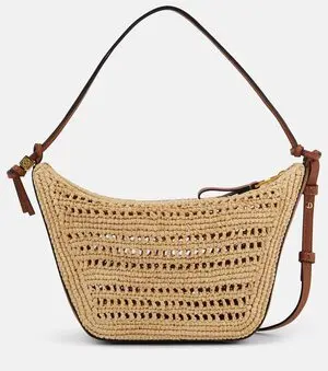 Loewe Hammock Mini Raffia Shoulder Bag - Beige