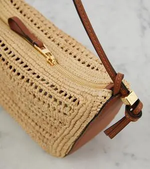 Loewe Hammock Mini Raffia Shoulder Bag