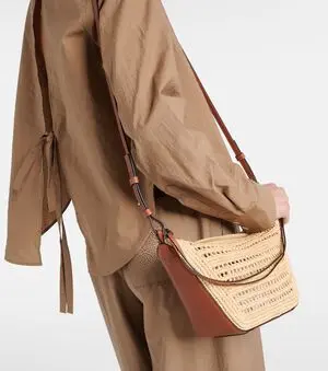 Loewe Hammock Mini Raffia Shoulder Bag
