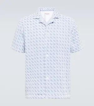 Orlebar Brown Howell Cotton Terry Bowling Shirt - Blue
