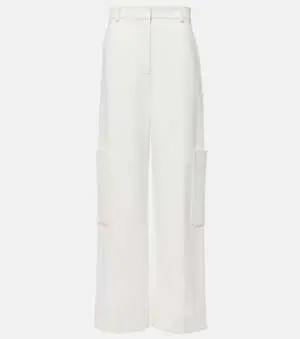 Khaite Caiton Straight Leg Trousers In Chalk
