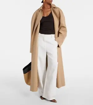Khaite Caiton Straight Leg Trousers In Chalk