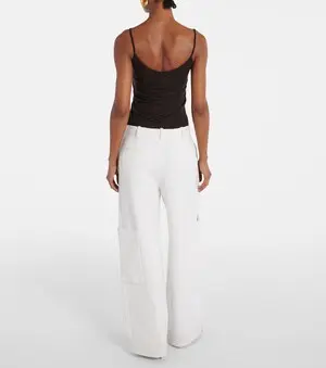 Khaite Caiton Straight Leg Trousers In Chalk