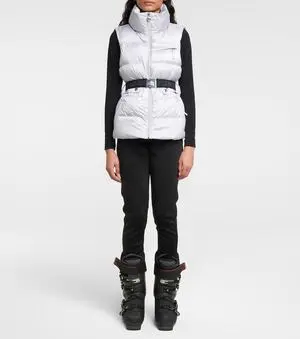 JETSET Clara Glam Belted Puffer Vest - Silver
