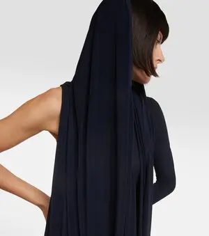 Alaïa Jersey Jumpsuit With Cape Detail
