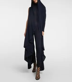 Alaïa Jersey Jumpsuit With Cape Detail